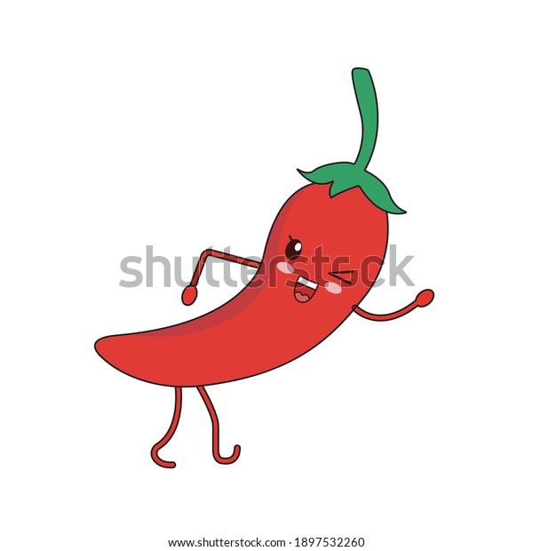 Kawaii Chili Cute Vector Design Stock Vector (Royalty Free) 1897532260 ...