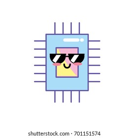 Kawaii Cute Funny Circuit Server Stock Vector (Royalty Free) 701151574 ...