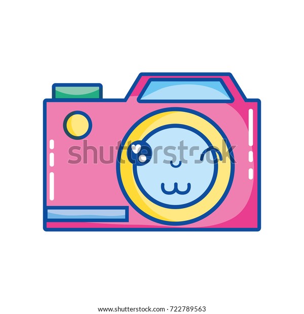 Kawaii Cute Funny Digital Camera Stock Vector (Royalty Free) 722789563 ...