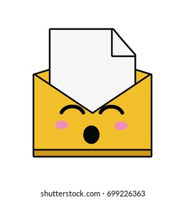 Kawaii Cute Funny File Message Stock Vector (Royalty Free) 699226363 ...