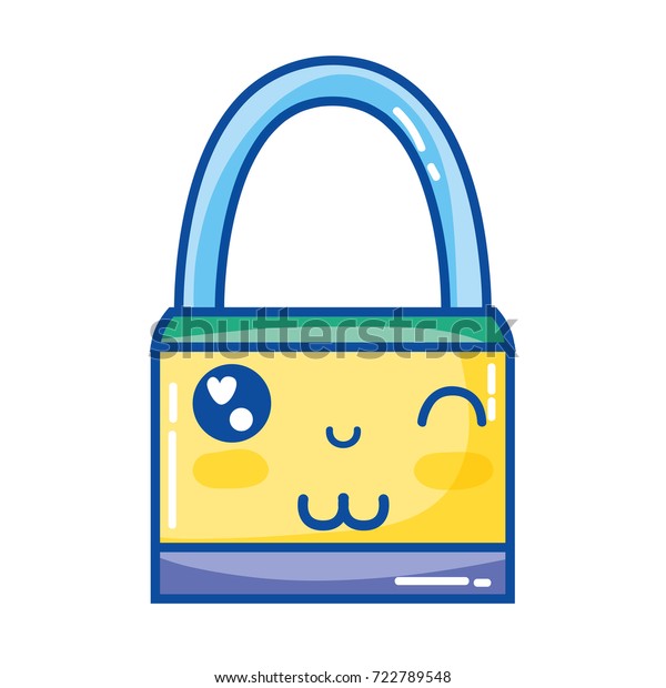 Kawaii Cute Funny Padlock Security Stock Vector (Royalty Free ...