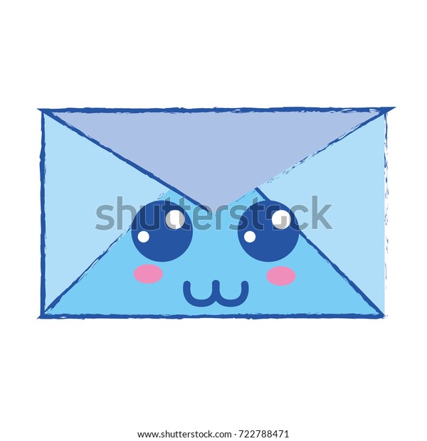 Kawaii Cute Happy Email Message Stock Vector (Royalty Free) 722788471 ...