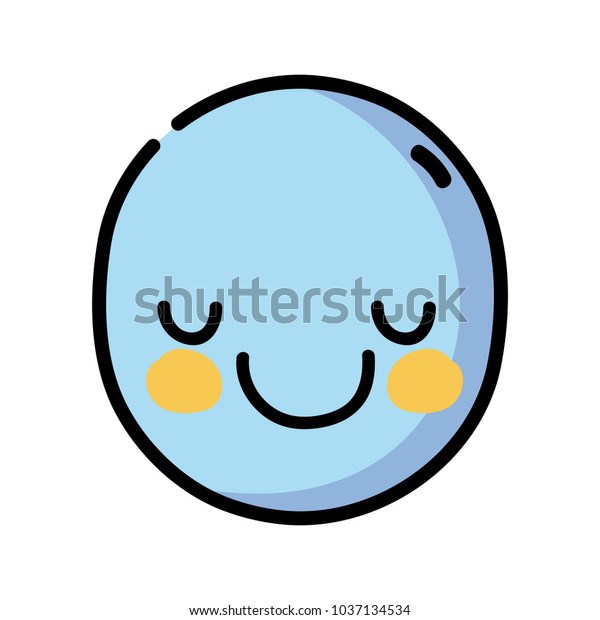 Kawaii Cute Happy Face Expression Stock Vector (Royalty Free ...