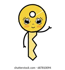 Kawaii Cute Funny Key Security Stock Vector (Royalty Free) 687810145 ...