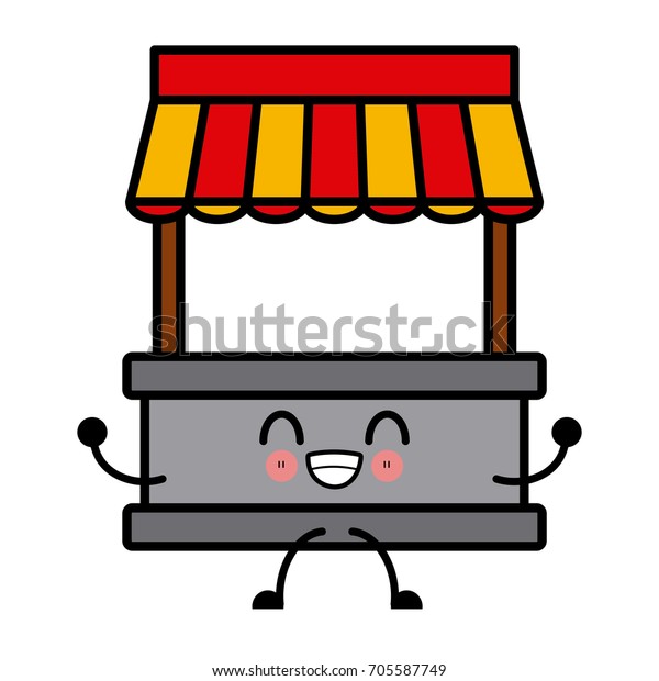 Kawaii Empty Stand Stall Template Store Stock Vector (Royalty Free ...