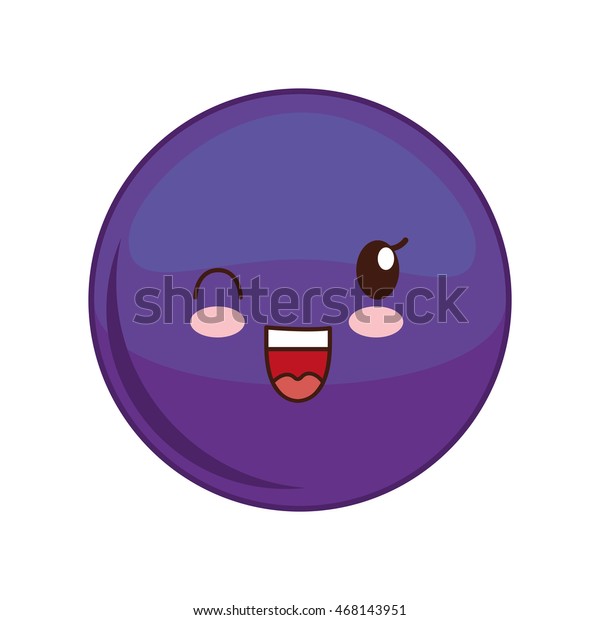 Kawaii Happy Sphere Expression Cartoon Face Stock Vector (Royalty Free ...