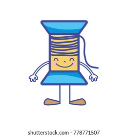 Kawaii Happy Thread Object Arms Legs Stock Vector (Royalty Free ...