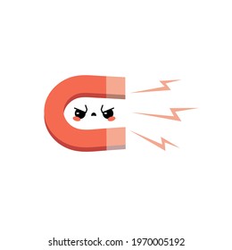 Kawaii Magnet Waves Magnetism Vector Illustration: vector de stock ...
