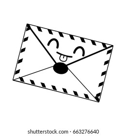 Kawaii Mail Envelope Postal Stamp Letter Stock Vector (Royalty Free ...