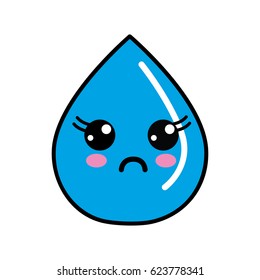 Kawaii Nice Surprised Drop Water Stock Vector (Royalty Free) 623778341 ...