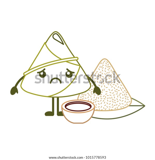 Kawaii Sad Rice Dumpling Sauce Cartoon Stock Vector (Royalty Free ...
