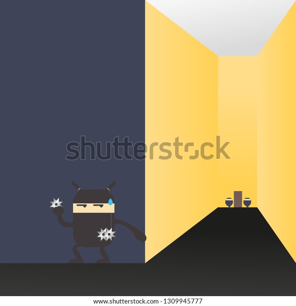 Kawaii Style Ninja Room Vector Stock Vector (Royalty Free) 1309945777 ...