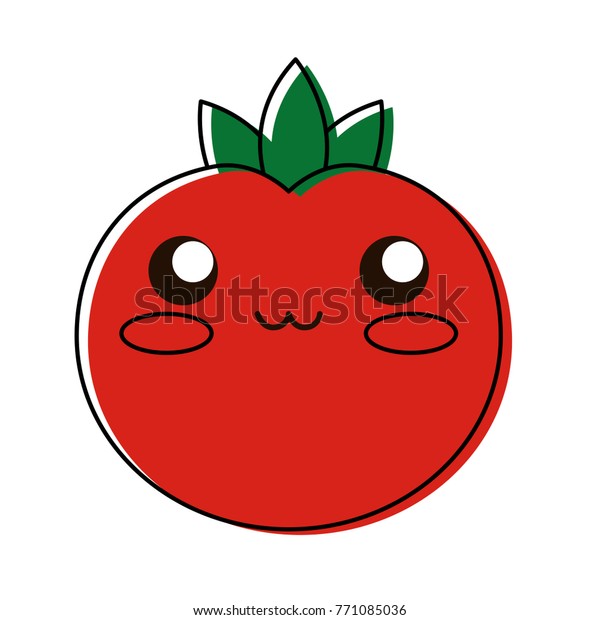 Kawaii Tomato Vector Illustration Stock Vector (Royalty Free) 771085036 ...