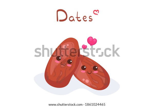 Kawaii Vector Illustration Sweet Dates Isolated Stock Vector (Royalty ...