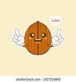 Walnut Mascot Character Smiling Face Cute Stock Vector (Royalty Free ...