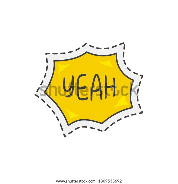 Kawaii Yeah Cute Hand Drawn Colored Stock Vector (Royalty Free ...