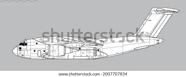 Kawasaki C2 Vector Drawing Military Transport Stock Vector (Royalty ...