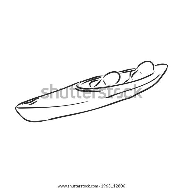 Kayak Vector Sketch On White Background Stock Vector (Royalty Free ...