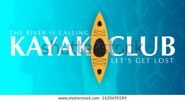 Kayaking Banner Top View On Yellow Stock Vector (Royalty Free ...