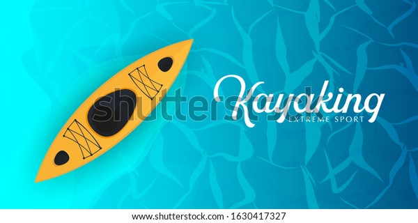 Kayaking Banner Top View On Yellow Stock Vector (Royalty Free ...
