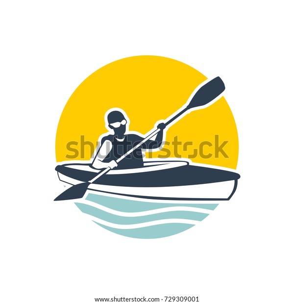 Kayaking Logo Illustration Stock Vector (Royalty Free) 729309001 ...
