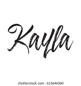 Kayla Text Design Vector Calligraphy Typography: vector de stock (libre ...