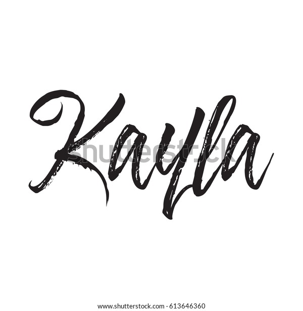 Kayla Text Design Vector Calligraphy Typography Stock Vector Royalty Free 613646360
