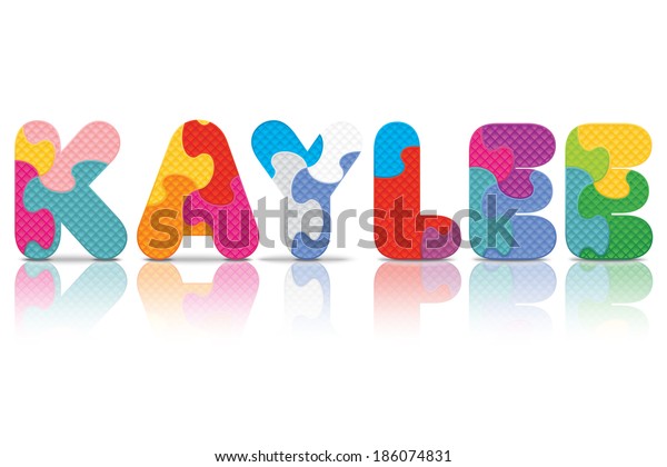 Kaylee Written Alphabet Puzzle Vector Illustration Stock Vector ...
