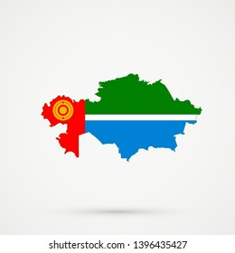 Kazakhstan Map Chulyms Ethnic Groups Flag Stock Vector (Royalty Free ...