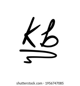 Kb Initial Handwritten Logo Identity Stock Vector (Royalty Free ...