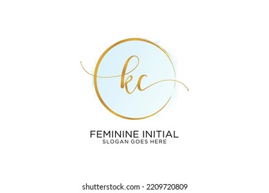 Kc Handwriting Logo Circle Template Vector Stock Vector (Royalty Free ...