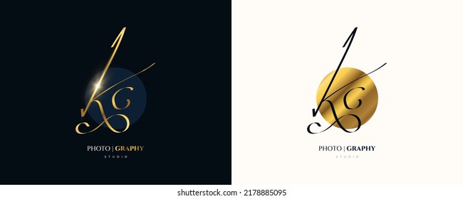 Kc Initial Signature Logo Design Elegant Stock Vector (Royalty Free ...
