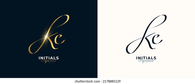 Kc Initial Signature Logo Design Elegant Stock Vector (Royalty Free ...