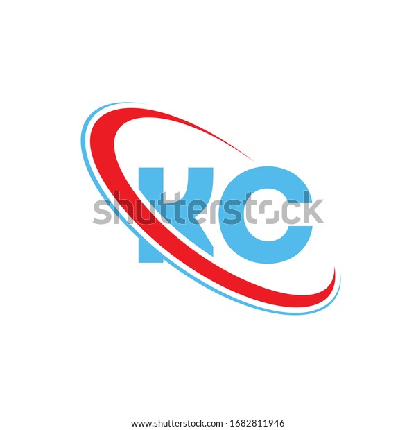 Kc K C Letter Logo Design Stock Vector (Royalty Free) 1682811946