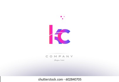 Kc K C Pink Purple Modern Stock Vector (Royalty Free) 602840705 ...