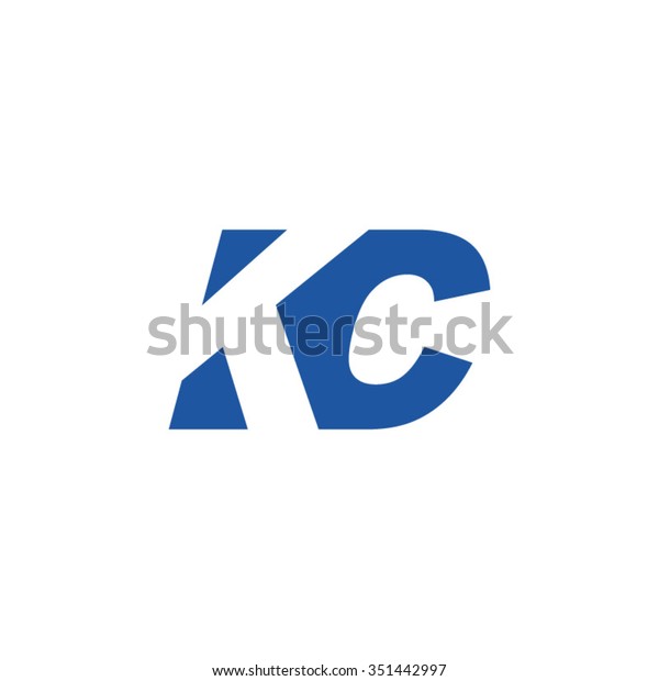 Kc Negative Space Letter Logo Blue Stock Vector (Royalty Free ...