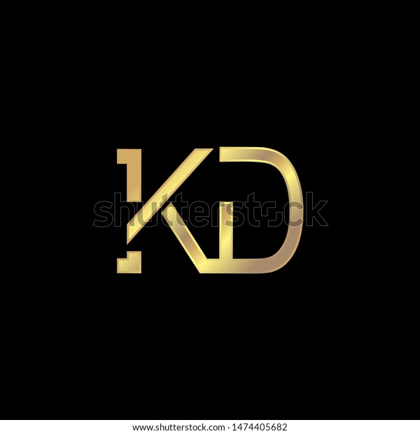 Kd Initial Logo Capital Letters Gold Stock Vector (Royalty Free ...