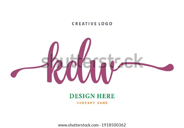 Kdw Lettering Logo Simple Easy Understand Stock Vector (Royalty Free ...