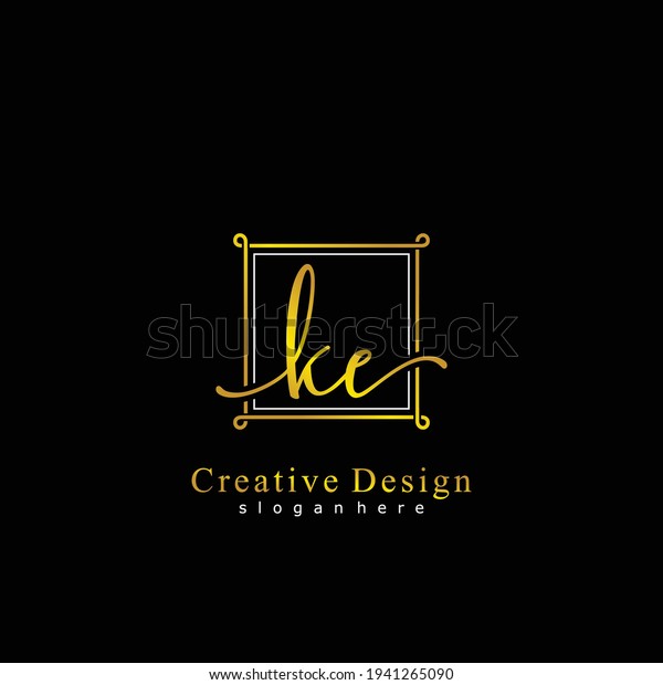 Ke Initial Calligraphy Handwritten Logo Handwritten Stock Vector ...