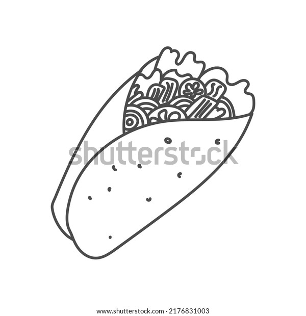 Kebab Doner Shawarma Hand Draw Vector: เวกเตอร์สต็อก (ปลอดค่าลิขสิทธิ์ ...