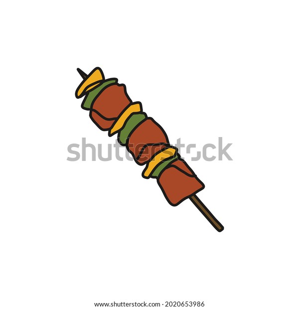 Kebab Doodle Icon Vector Illustration Stock Vector (Royalty Free ...