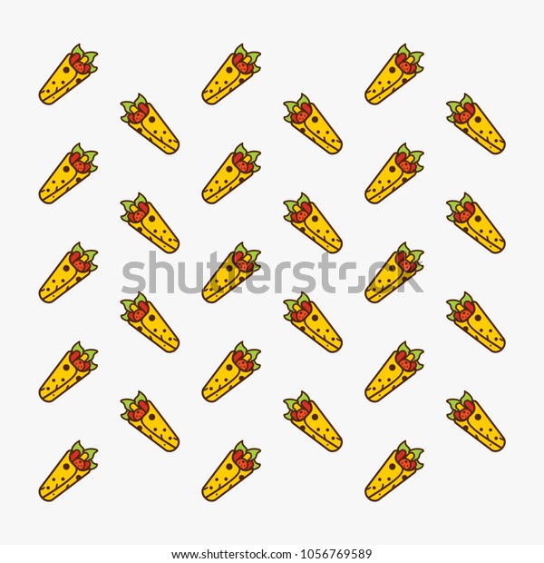 Kebab Fast Food Pattern Wallpaper Vector Stock Vector (Royalty Free ...