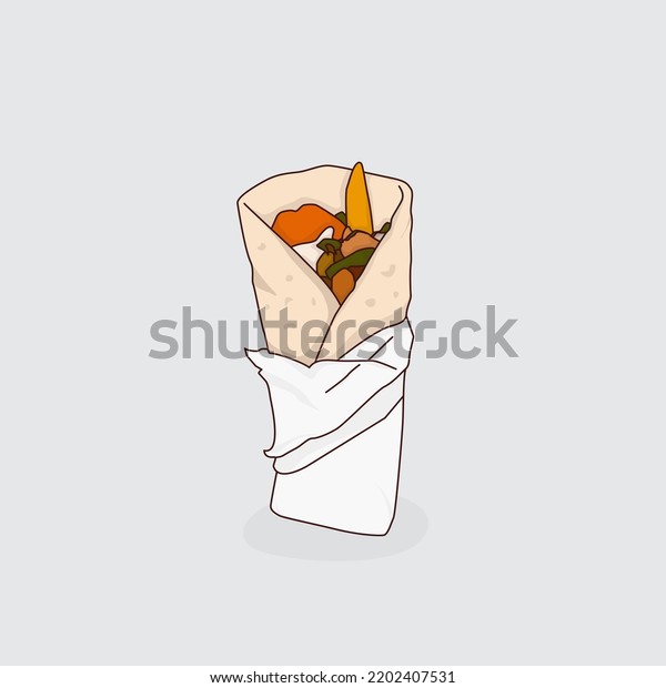 Kebab Template Cartoon Design Wrapping Paper Stock Vector (Royalty Free ...