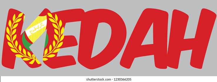 Kedah State Malaysia Text Flag Colors Stock Vector (Royalty Free ...