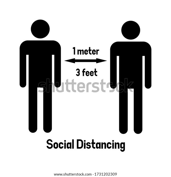 Keep 1 Meter Distance Keep Distance Stock Vector (Royalty Free ...