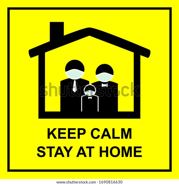 Keep Calm Stay Safe Illustration Covid19 Stock Vector (Royalty Free ...