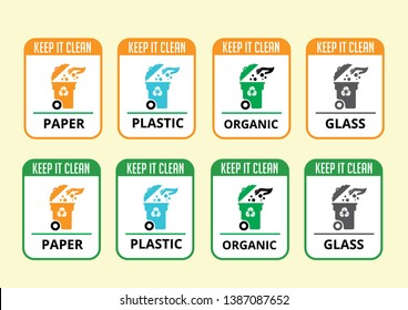Keep Clean Sign Text Paper Plastic Stock Vector (Royalty Free ...