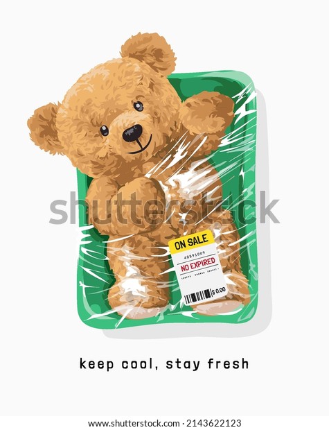 Keep Cool Stay Fresh Slogan Bear Stock Vector (Royalty Free) 2143622123 ...