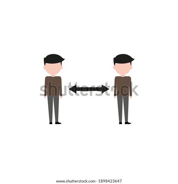 Keep Distance Between People Social Distancing Stock Vector (Royalty ...