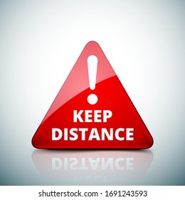 Keep Distance Exclamation Danger Alert Vector Stock Vector (Royalty ...